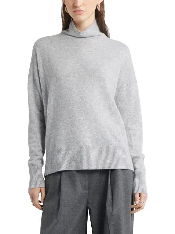 Nordstrom Oversize Cashmere Turtleneck Sweater - Grey Silk Heather