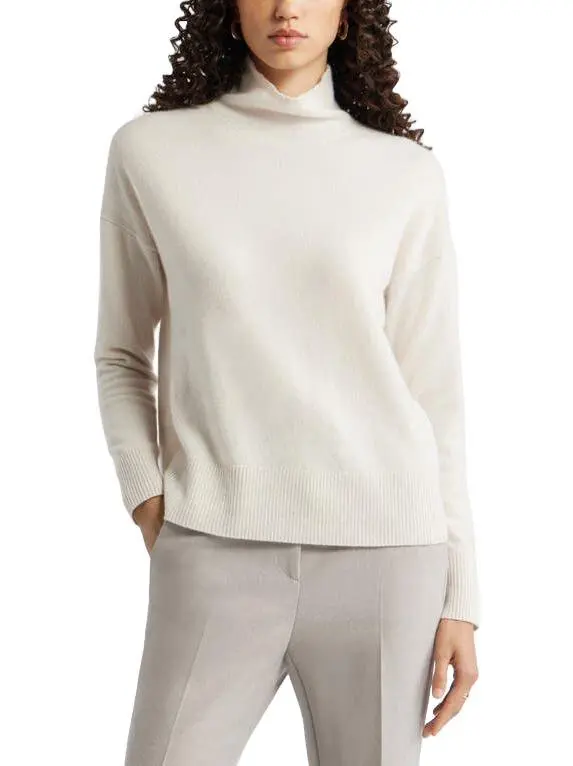 Nordstrom Oversize Cashmere Turtleneck Sweater - Ivory Sand