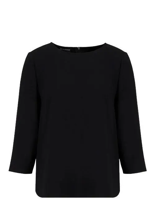 Emporio Armani Envers-satin 3/4 Sleeve Blouse - Black