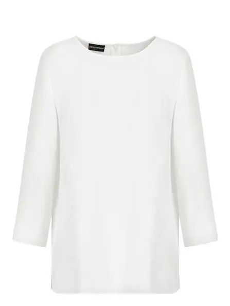 Emporio Armani Envers-satin 3/4 Sleeve Blouse - White