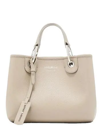 Emporio Armani Small Myea Deer Print Shopper Bag - Beige