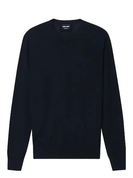 Giorgio Armani Virgin Wool Crew Neck Jumper - Natural