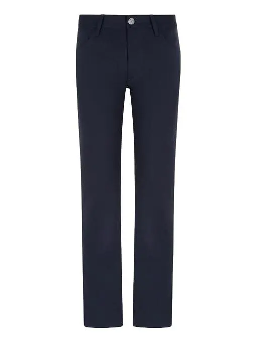 Giorgio Armani Regular-fit Virgin-wool Trousers - Blue