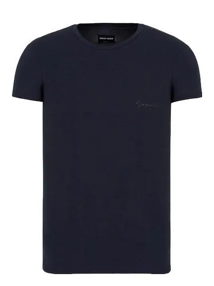 Giorgio Armani Stretch Jersey Loungewear T-shirt - Blue