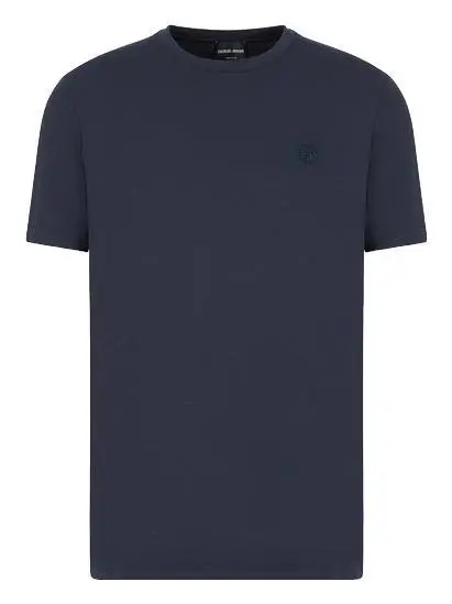 Giorgio Armani Stretch-jersey Loungewear Short-sleeved T-shirt - Blue