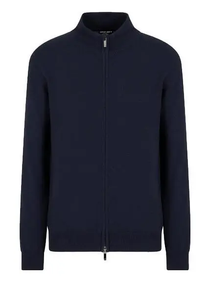 Giorgio Armani Zipped Cashmere Cardigan - Blue