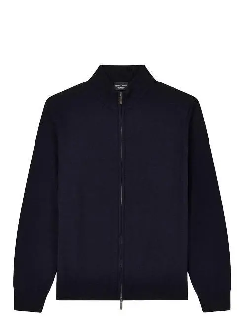 Giorgio Armani Zipped Cashmere Cardigan - Blue