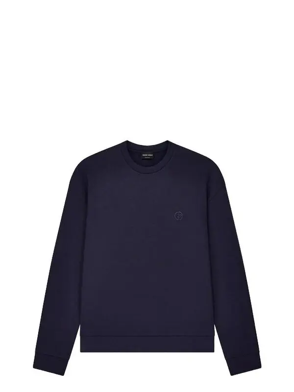 Giorgio Armani Cotton And Cashmere Crew-neck Sweatshirt - Blue