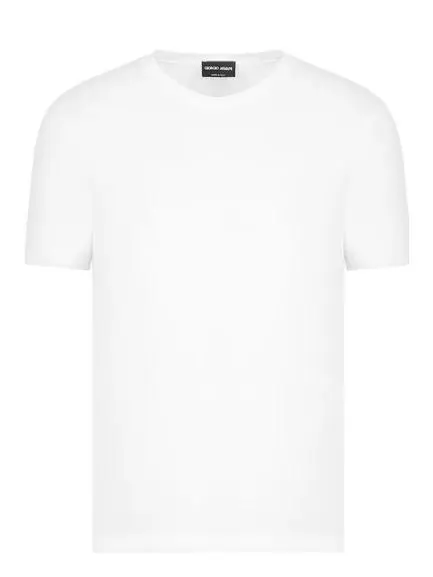 Giorgio Armani V-neck T-shirt Icon In Stretch Viscose Jersey - White