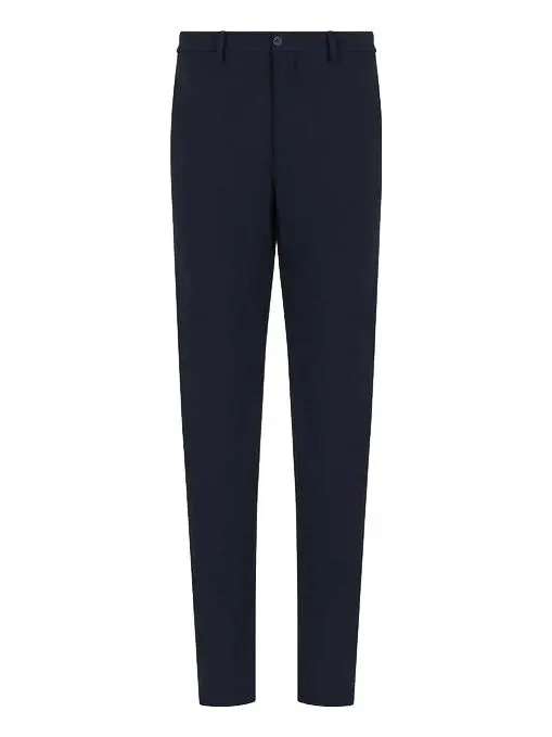 Giorgio Armani Two-way Stretch Wool-canvas Trousers - Blue