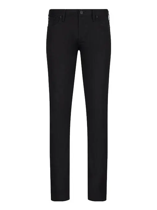 Emporio Armani J06 Stretch-twill Slim-fit Trousers - Black
