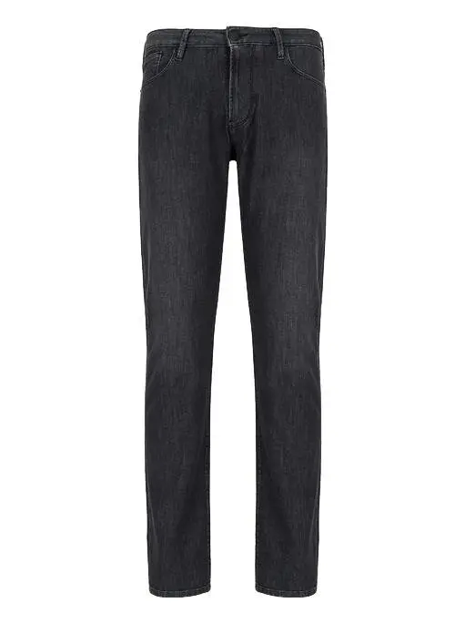 Emporio Armani J06 Slim-fit 8 Oz Denim Jeans - Black