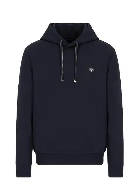 Emporio Armani Hooded Sweatshirt With Micro Logo Patch - Green