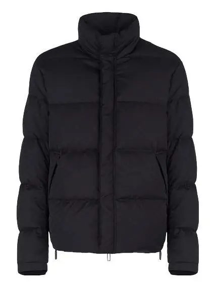 Emporio Armani Quilted Puffer Jacket With Jacquard Eagle - Black