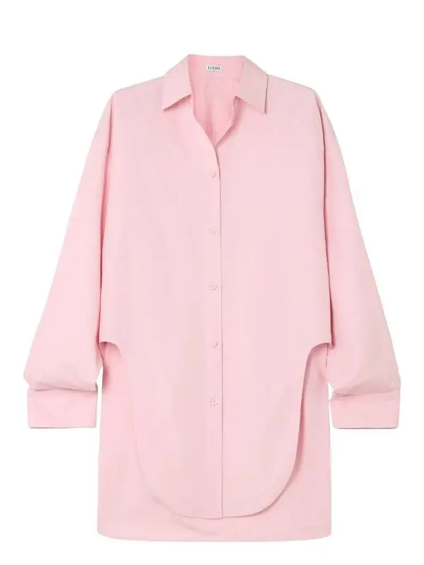 Loewe Cutout Cotton-poplin Shirt - Pink