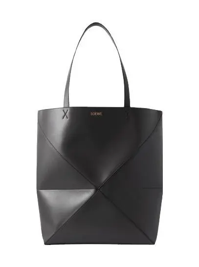 Loewe Puzzle Fold Large Leather Tote - Gray