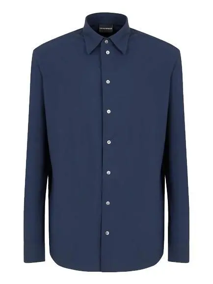 Emporio Armani Us Exclusive Stretch Fabric Shirt - Blue