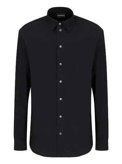 Emporio Armani Us Exclusive Stretch Fabric Shirt - Natural