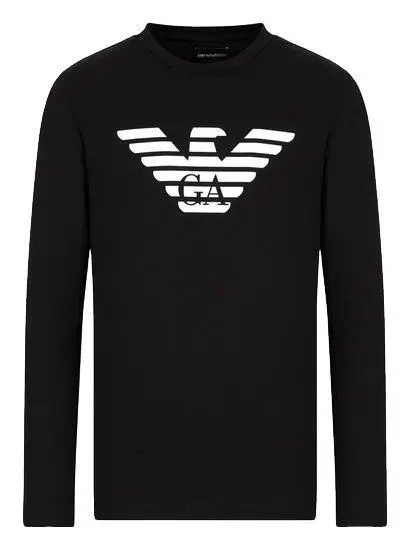 Emporio Armani Pima-jersey Pullover - Black