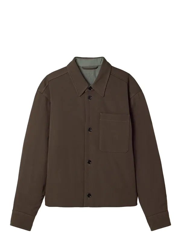 LEMAIRE Oversized Padded Wool-twill Jacket - Brown