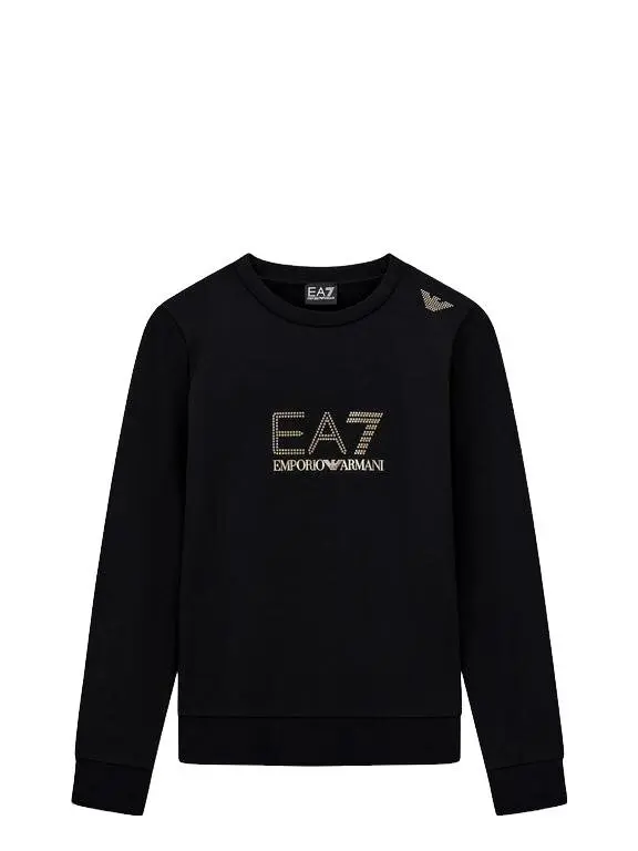 EA7 Evolution Stretch Viscose-blend Crew-neck Sweatshirt - Black