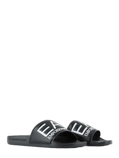 EA7 Sliders With Oversized Logo - Black