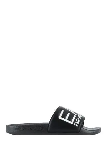 Emporio Armani Ea7 Slides With Oversized Logo - Black