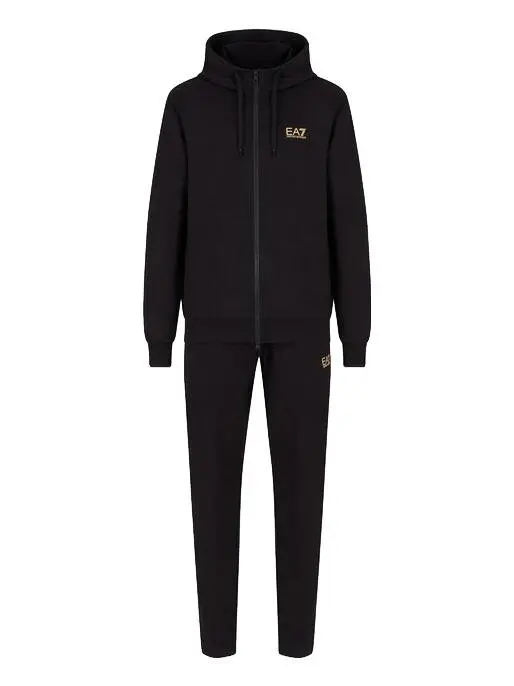 Emporio Armani Ea7 Core Identity Cotton-jersey Tracksuit - Black