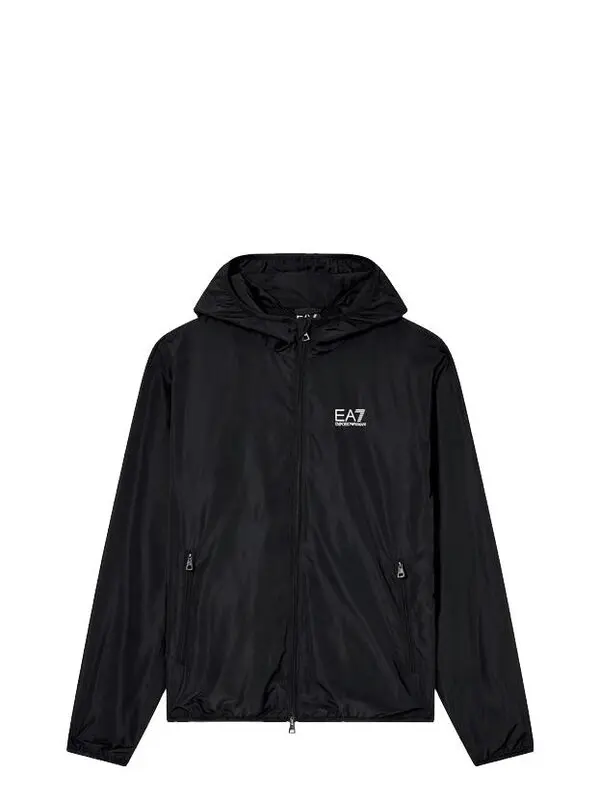 EA7 Core Identity Hooded Bomber Jacket - Black