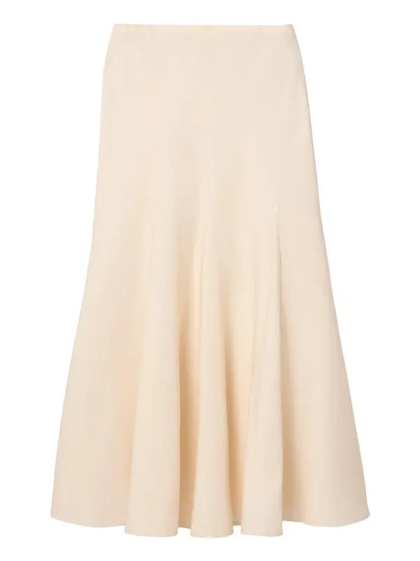 Khaite Lenno Silk And Cotton-blend Midi Skirt - Neutrals