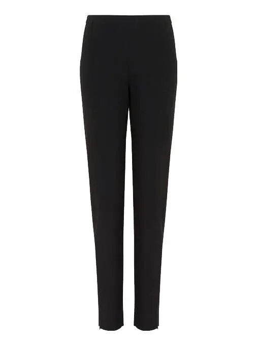 Giorgio Armani Wool Crepe Trousers - Black