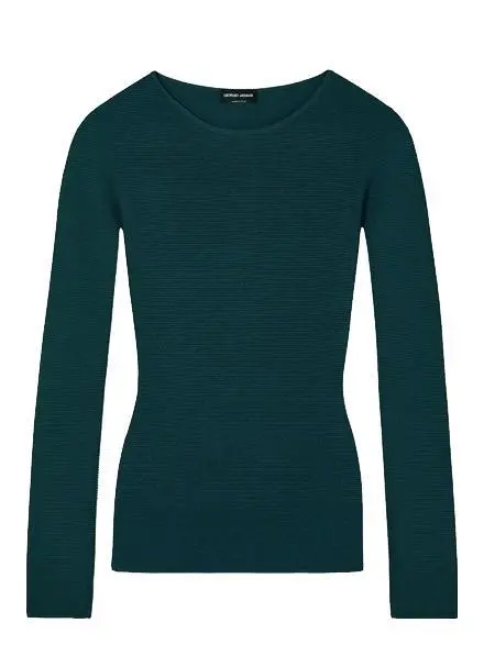 Giorgio Armani Links-stitch Viscose Jumper - Green