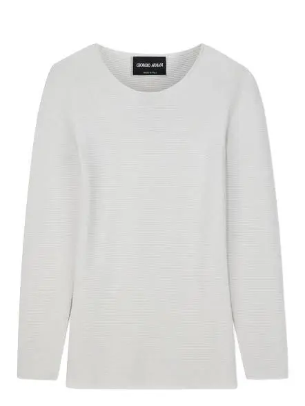 Giorgio Armani Links-stitch Viscose Jumper - White