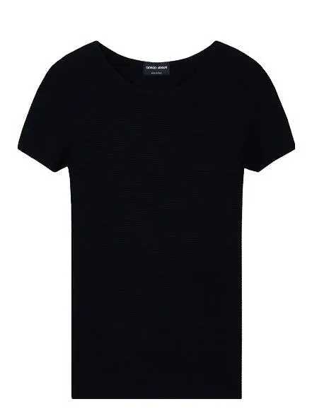 Giorgio Armani Links-stitch Viscose Jumper - Black