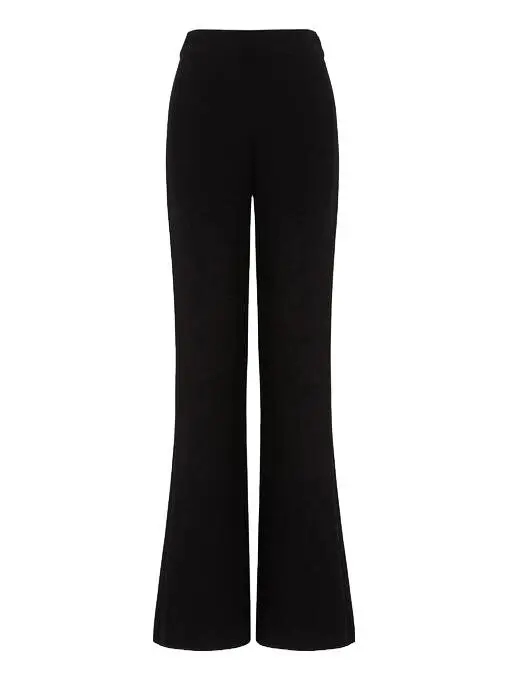 Giorgio Armani Wide-leg Silk Trousers - Black