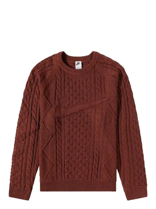 Nike Life Cable Knit Sweater - Brown