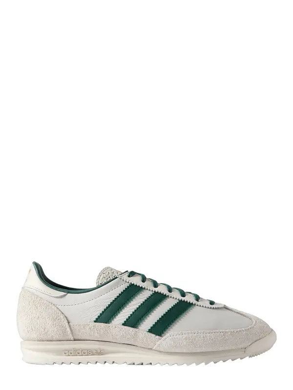 Adidas Originals By Alexander Wang Sl 72 Og Suede-trimmed Leather Sneakers - Off-white