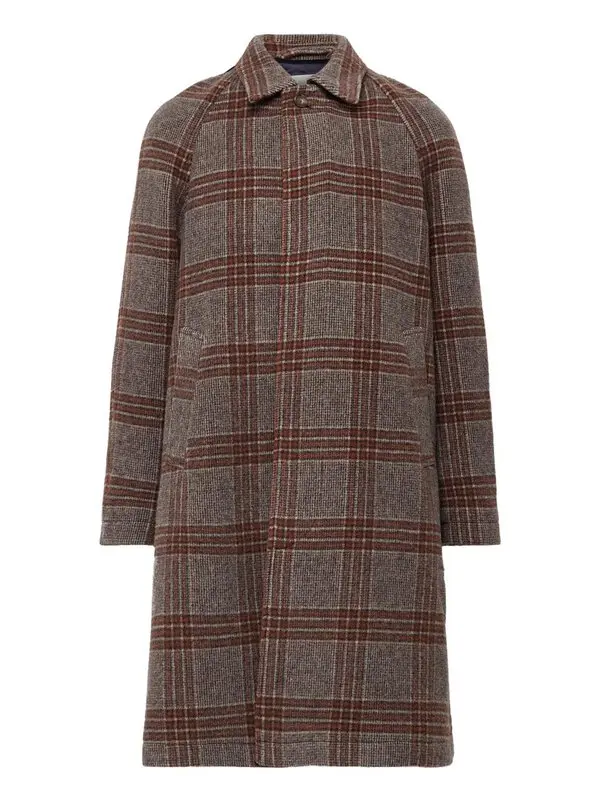 Nn07 Rocko 8442 Checked Recycled Wool-blend Coat - Brown