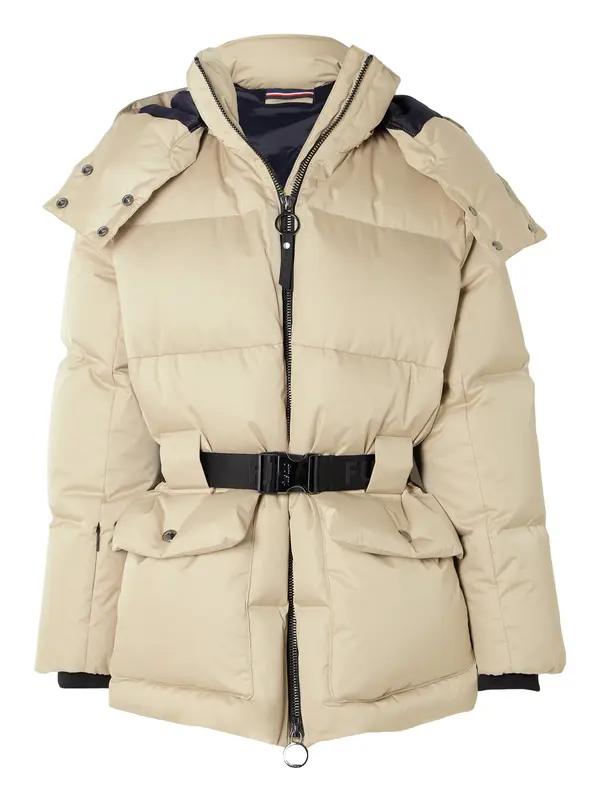 Fusalp Oria Belted Hooded Quilted Down Ski Jacket - Neutrals