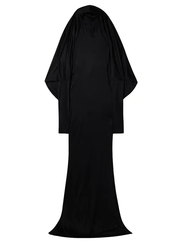 SALON 1884 Dominique Silk-satin Jersey Gown - Black