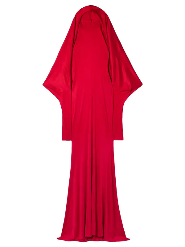 SALON 1884 Dominique Silk-satin Jersey Halterneck Gown - Red