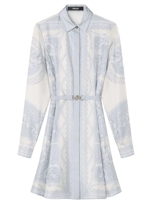 Versace La Coupe Des Dieux Mini Shirt Dress - Neutrals