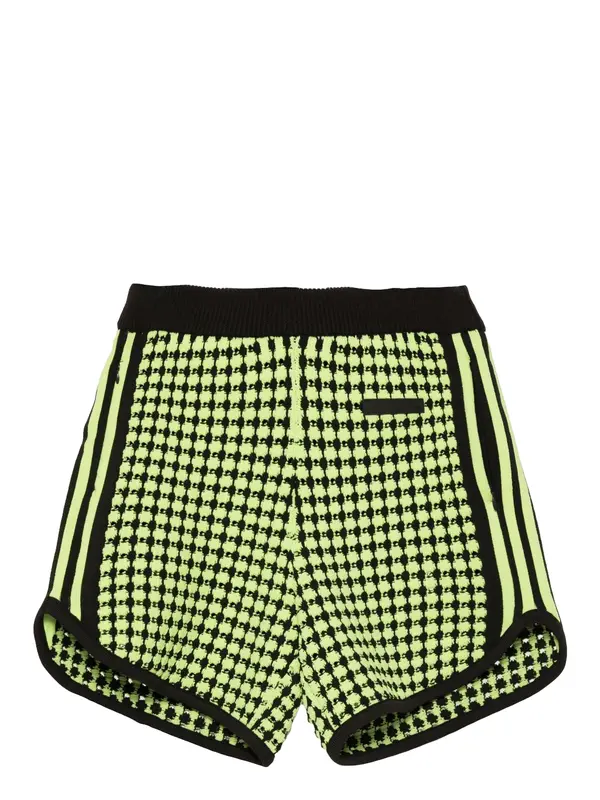 Adidas X Wales Bonner Houndstooth Crochet-knit Shorts - Brown