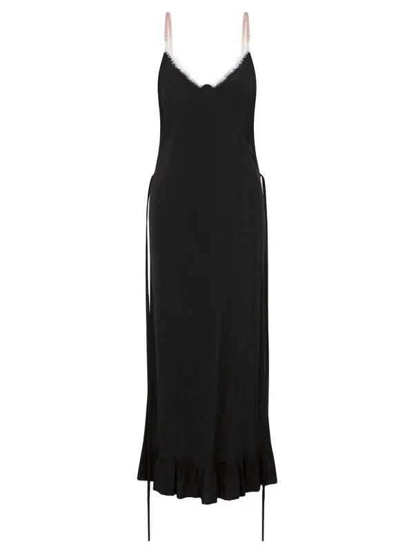 Moschino Lace-trim Maxi Dress - Black