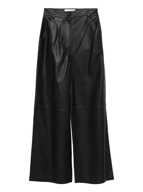 YVES SALOMON Leather Trousers - Black