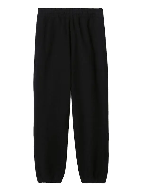 Burberry Check Label Cotton Jogging Pants - Black