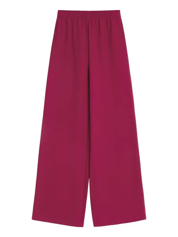 Valentino Garavani Silk Wide-leg Trousers - Red