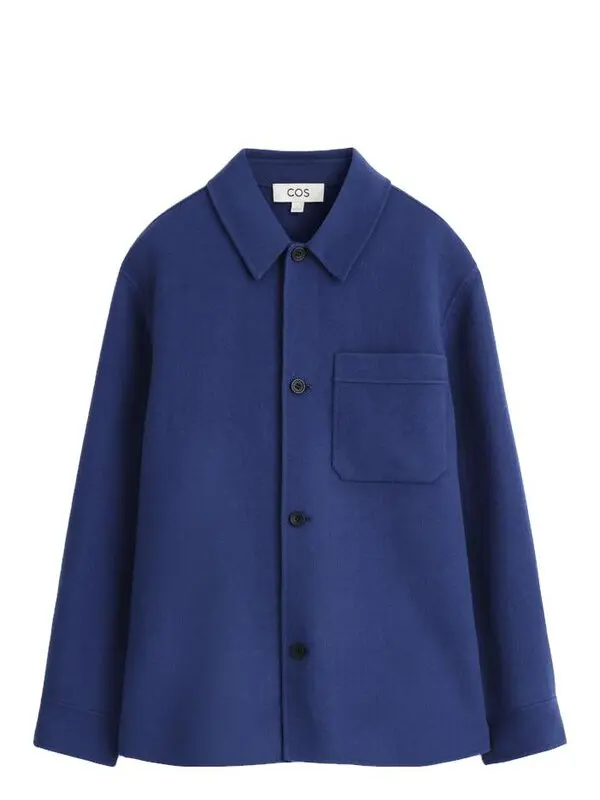 Cos Double-faced Wool Overshirt - Blue