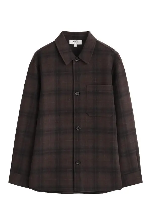 Cos Double-faced Wool Overshirt - Red