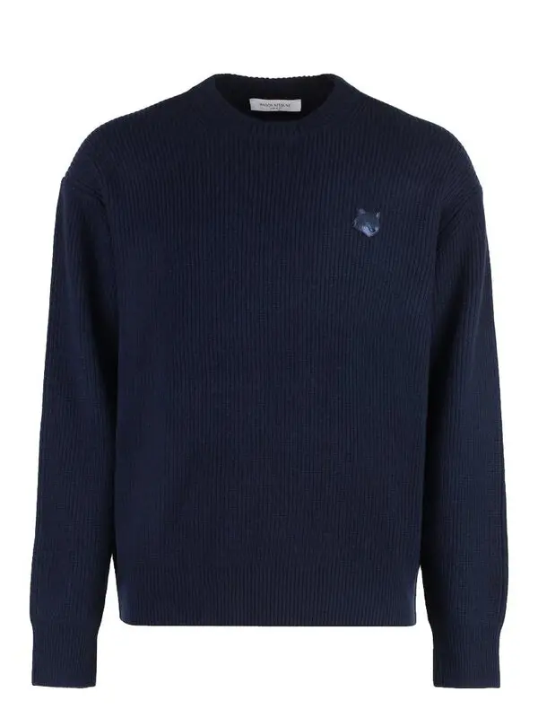 Maison Kitsuné Wool-blend Crew-neck Sweater - Blue